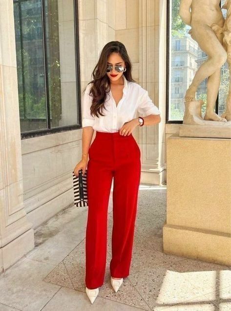 Red Pants Outfits For Women