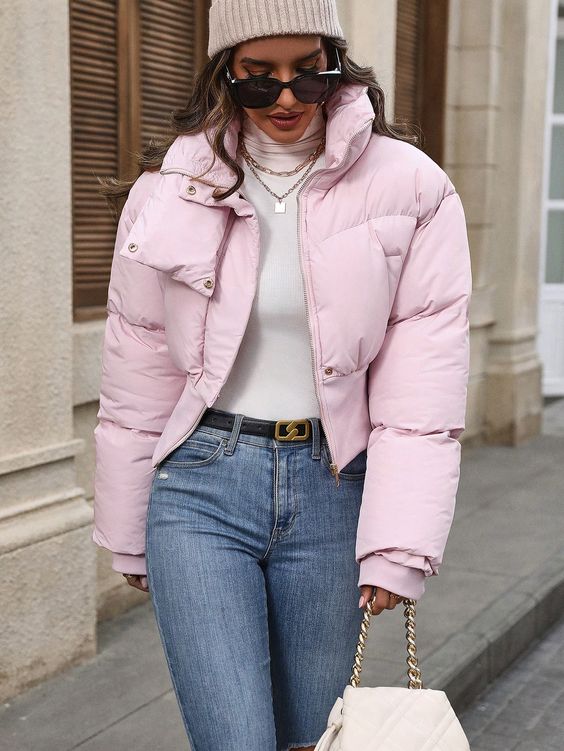 How To Wear A Pink Puffer Jacket This Winter 2024