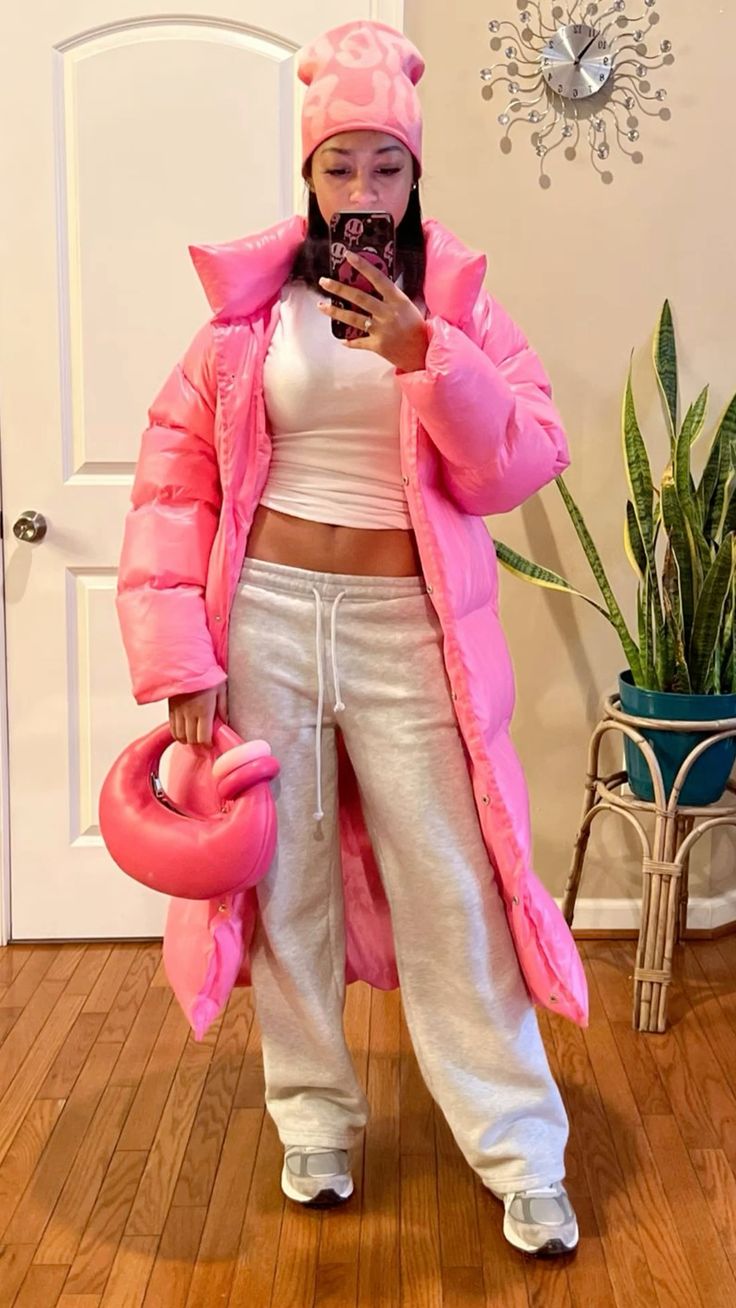 How To Wear A Pink Puffer Jacket This Winter 2024