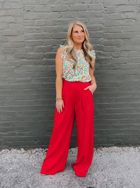 Red Pants Outfits For Women